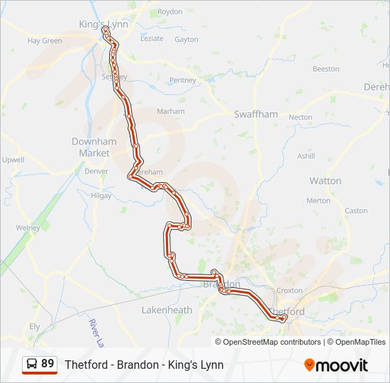 89 Route: Schedules, Stops & Maps - Thetford (Updated)