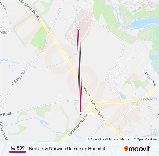 509 Route: Schedules, Stops & Maps - Norfolk & Norwich University ...
