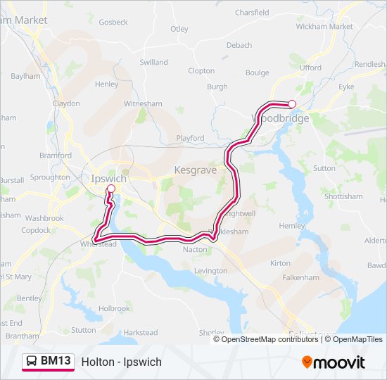 BM13 Route: Schedules, Stops & Maps - Ipswich (Updated)