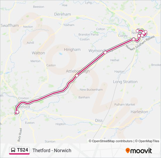 ts24 Route: Schedules, Stops & Maps - Norwich (Updated)