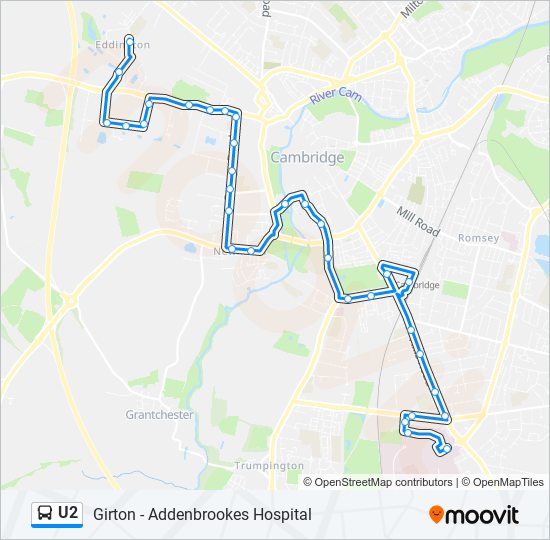 u2 Route: Schedules, Stops & Maps - Cambridge (Updated)