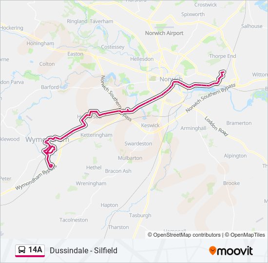 14a Route: Schedules, Stops & Maps - Dussindale Park (Updated)