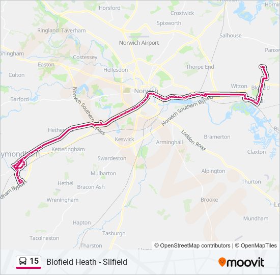 15 Route: Schedules, Stops & Maps - Blofield Heath (Updated)