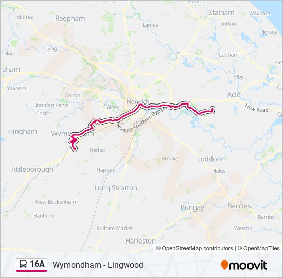 16a Route: Schedules, Stops & Maps - Lingwood (Updated)