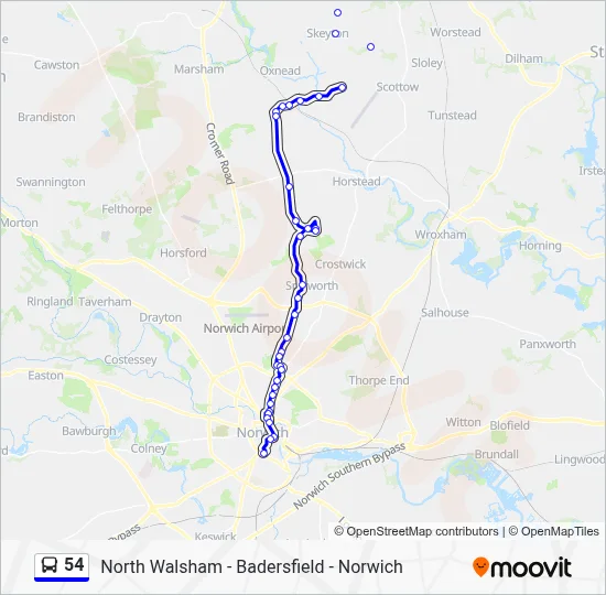 54 Route: Schedules, Stops & Maps - Norwich City Centre (Updated)