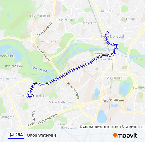 25a Route: Schedules, Stops & Maps - Orton Waterville (Updated)