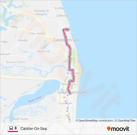 8 Route: Schedules, Stops & Maps - Caister-On-Sea (Updated)