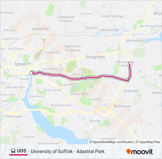 UOS Route: Schedules, Stops & Maps - Ipswich (Updated)