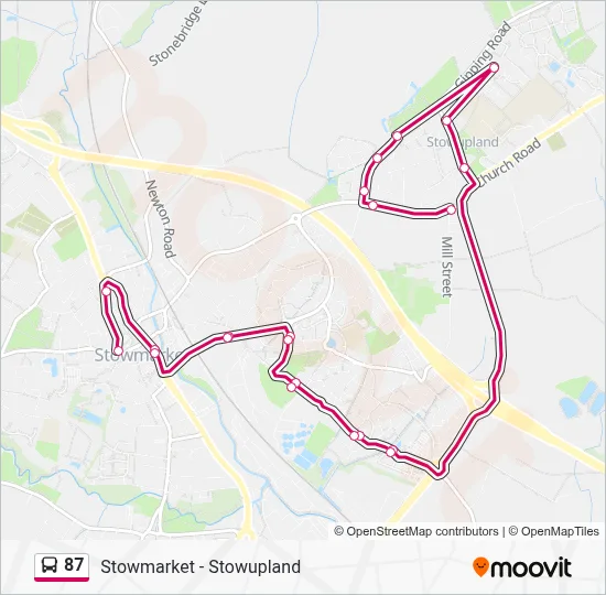 87 Route: Schedules, Stops & Maps - Stowmarket (Updated)