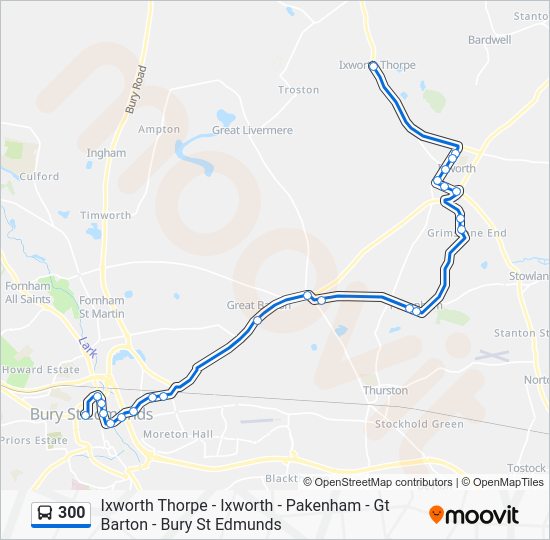 300 Route: Schedules, Stops & Maps - Bury St Edmunds (Updated)