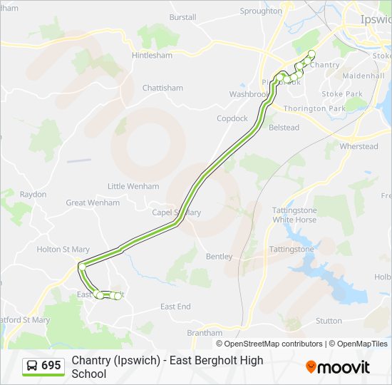 695 Route: Schedules, Stops & Maps - East Bergholt (Updated)