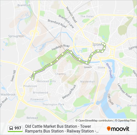 997 Route: Schedules, Stops & Maps - Ipswich (Updated)