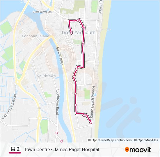 2 Route: Schedules, Stops & Maps - Great Yarmouth (Updated)