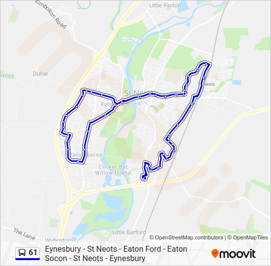 61 Route: Schedules, Stops & Maps - Eynesbury (Updated)