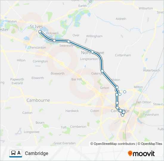 A Route: Schedules, Stops & Maps - Cambridge (Updated)