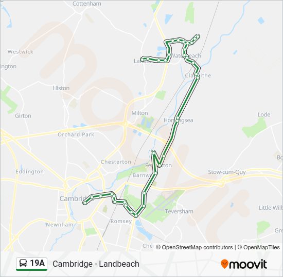 19A Route: Schedules, Stops & Maps - Cambridge (Updated)