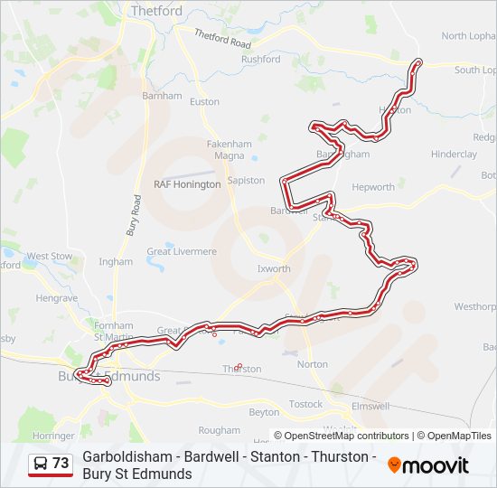 73 Route: Schedules, Stops & Maps - Bury St Edmunds (Updated)