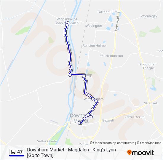 47 Route: Schedules, Stops & Maps - Wiggenhall St Mary Magdalen (Updated)
