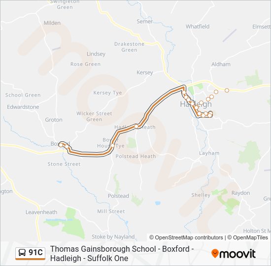 91C Route: Schedules, Stops & Maps - Boxford (Updated)