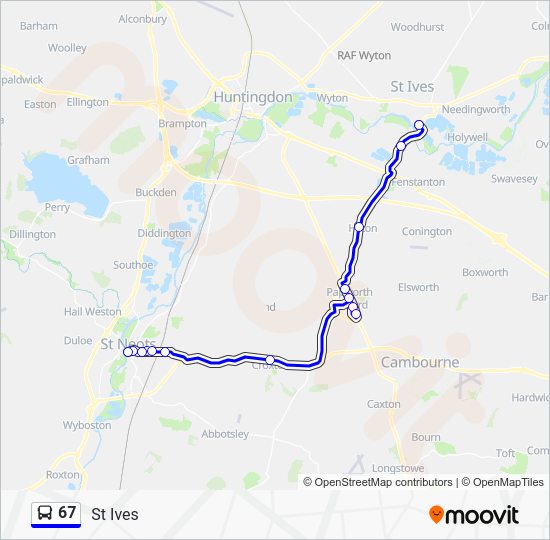 67 Route: Schedules, Stops & Maps - St Ives (Updated)