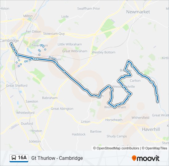 16a Route: Schedules, Stops & Maps - Great Thurlow (Updated)