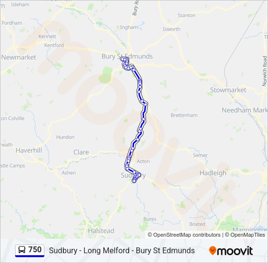 750 Route: Schedules, Stops & Maps - Bury St Edmunds (Updated)