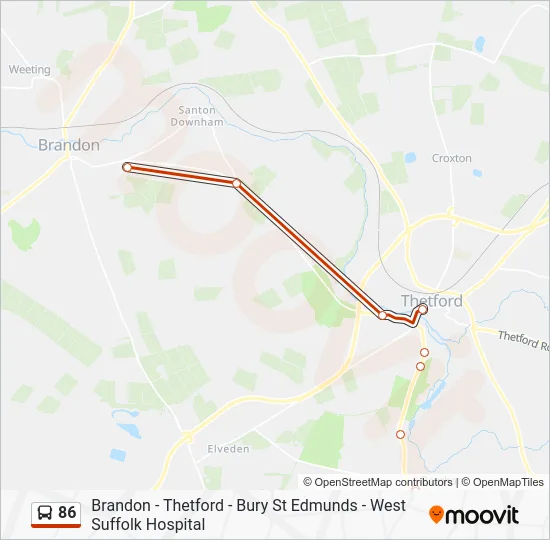 86 Route: Schedules, Stops & Maps - Brandon (Updated)