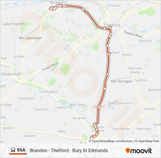 86A Route: Schedules, Stops & Maps - Brandon (Updated)