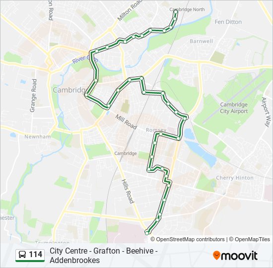 114 Route: Schedules, Stops & Maps - Addenbrookes (Updated)