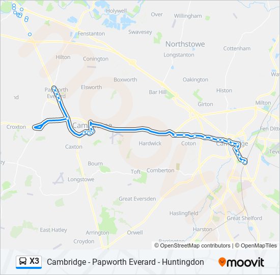x3 Route: Schedules, Stops & Maps - Cambridge (Updated)