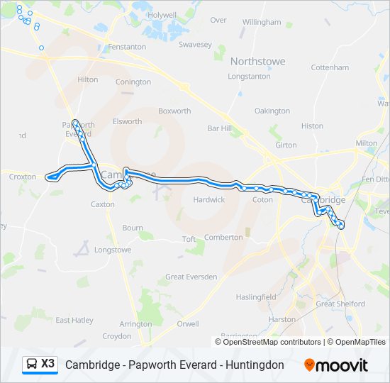 x3 Route: Schedules, Stops & Maps - Cambridge (Updated)