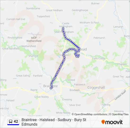 42 Route: Schedules, Stops & Maps - Sible Hedingham (Updated)