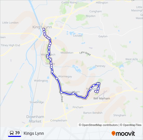 39 Route: Schedules, Stops & Maps - Kings Lynn (Updated)