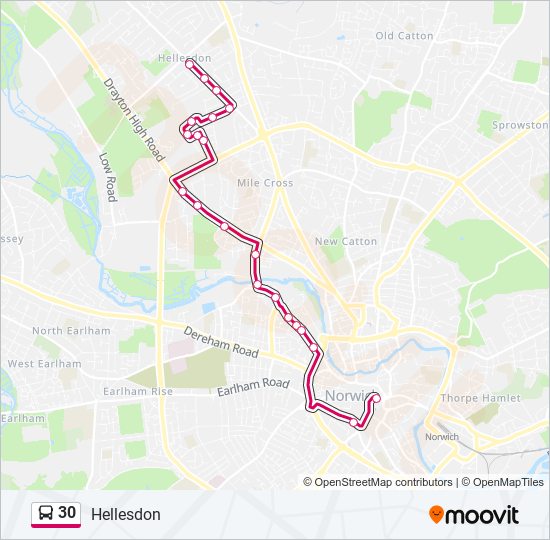 30 Route: Schedules, Stops & Maps - Hellesdon (Updated)