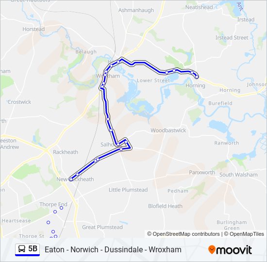 5b Route: Schedules, Stops & Maps - Horning (Updated)