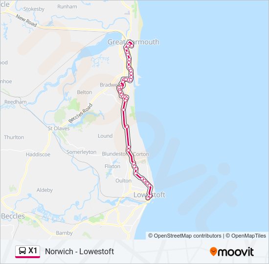 x1 Route: Schedules, Stops & Maps - Great Yarmouth (Updated)