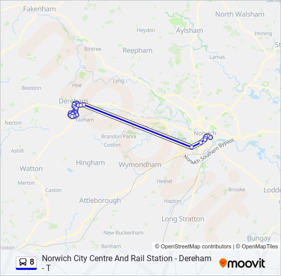 8 Route: Schedules, Stops & Maps - Norwich (Updated)