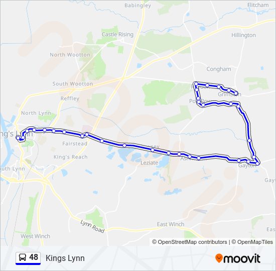 48 Route: Schedules, Stops & Maps - Kings Lynn (Updated)