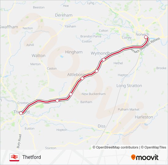 GREATER ANGLIA Route: Schedules, Stops & Maps - Thetford (Updated)