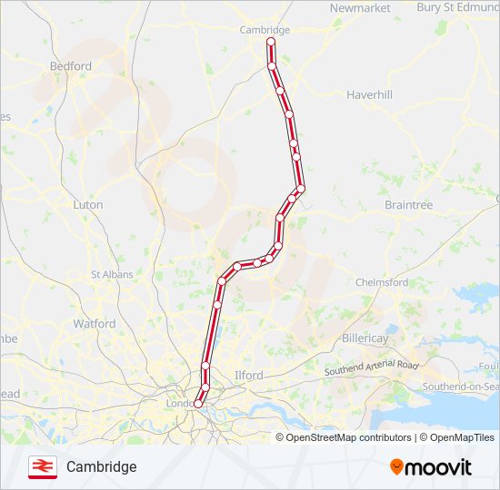 greater anglia Route: Schedules, Stops & Maps - Cambridge (Updated)