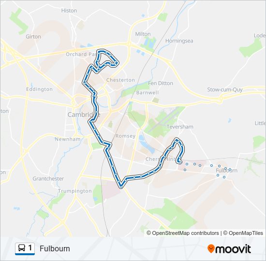 1 Route: Schedules, Stops & Maps - Fulbourn (Updated)