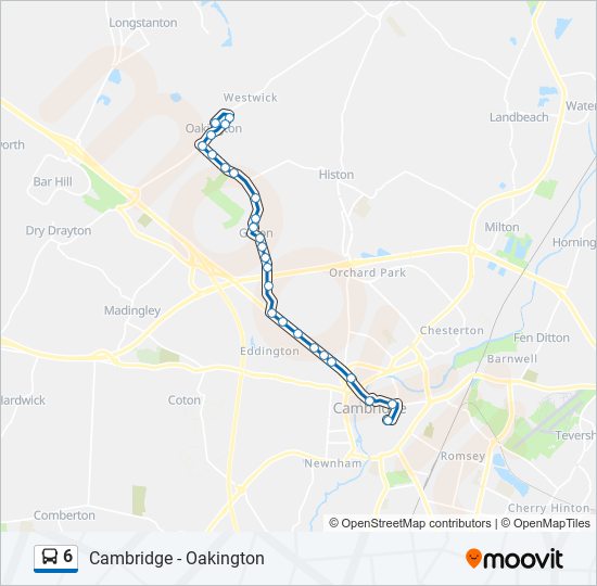 6 Route: Schedules, Stops & Maps - Cambridge (Updated)