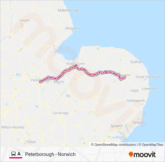 A Route: Schedules, Stops & Maps - Norwich City Centre (Updated)