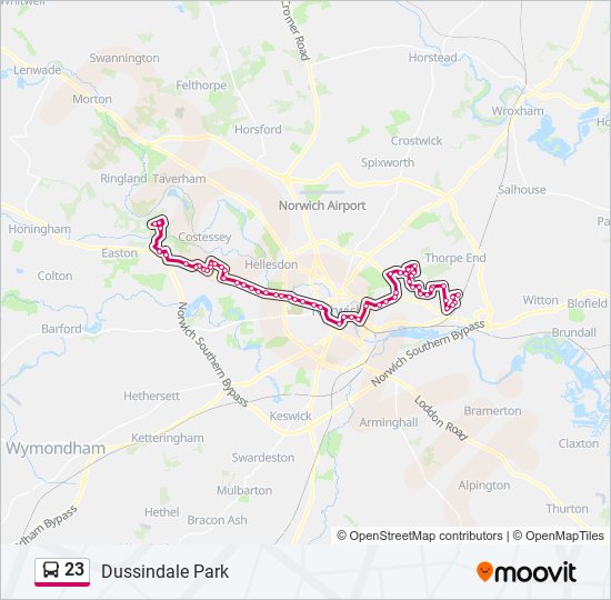 23 Route: Schedules, Stops & Maps - Dussindale Park (Updated)