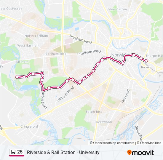 25 Route: Schedules, Stops & Maps - Norwich (Updated)