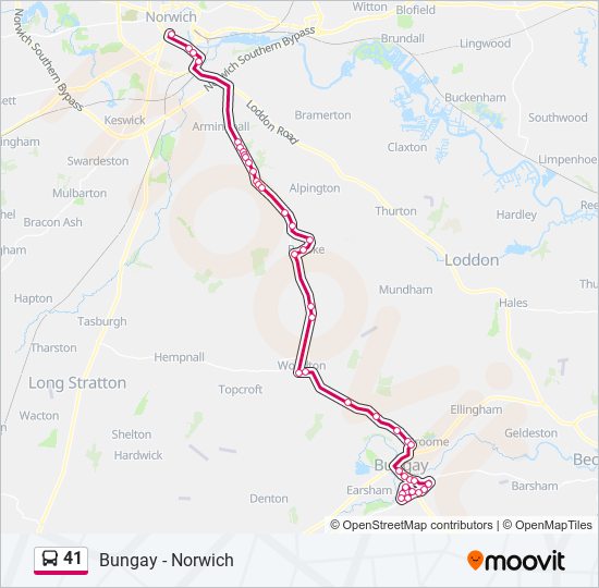 41 Route: Schedules, Stops & Maps - Bungay (Updated)