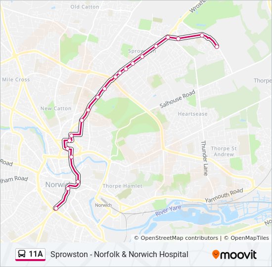 11a Route: Schedules, Stops & Maps - Norwich City Centre (Updated)