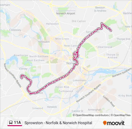 11A Route: Schedules, Stops & Maps - Norfolk & Norwich University ...