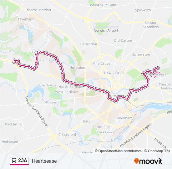 23a Route: Schedules, Stops & Maps - Heartsease (Updated)