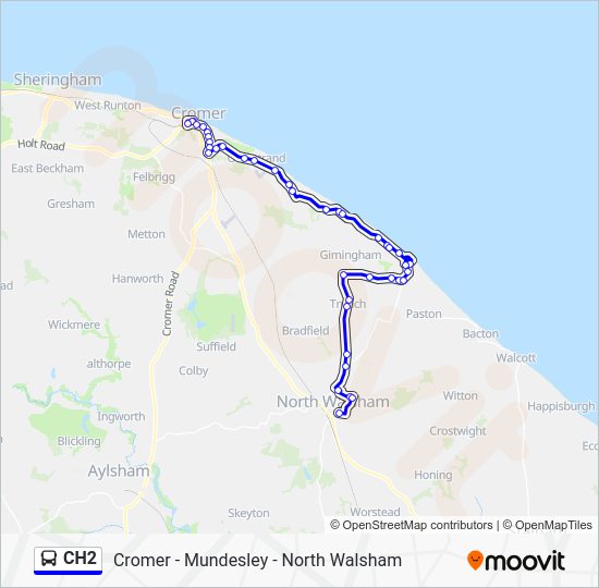 CH2 Route: Schedules, Stops & Maps - Cromer (Updated)